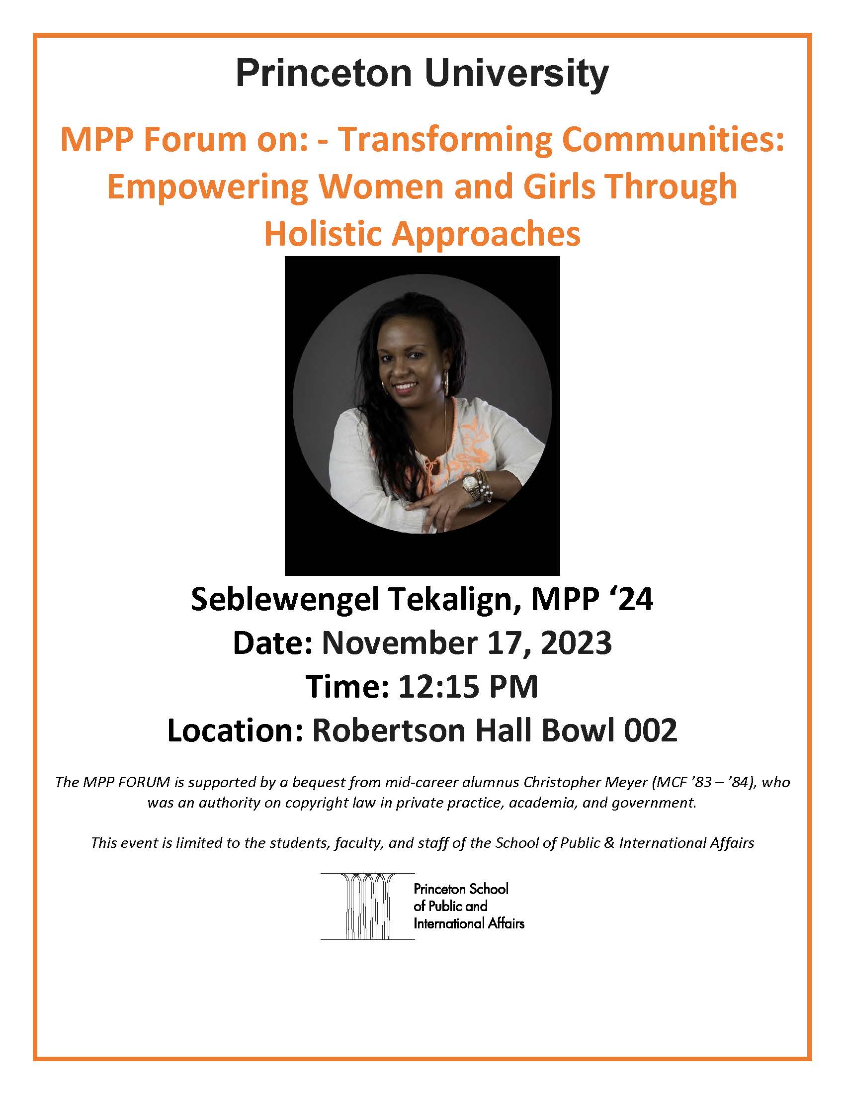 MPP Forum: Transforming Communities: Empowering Women and Girls Through ...